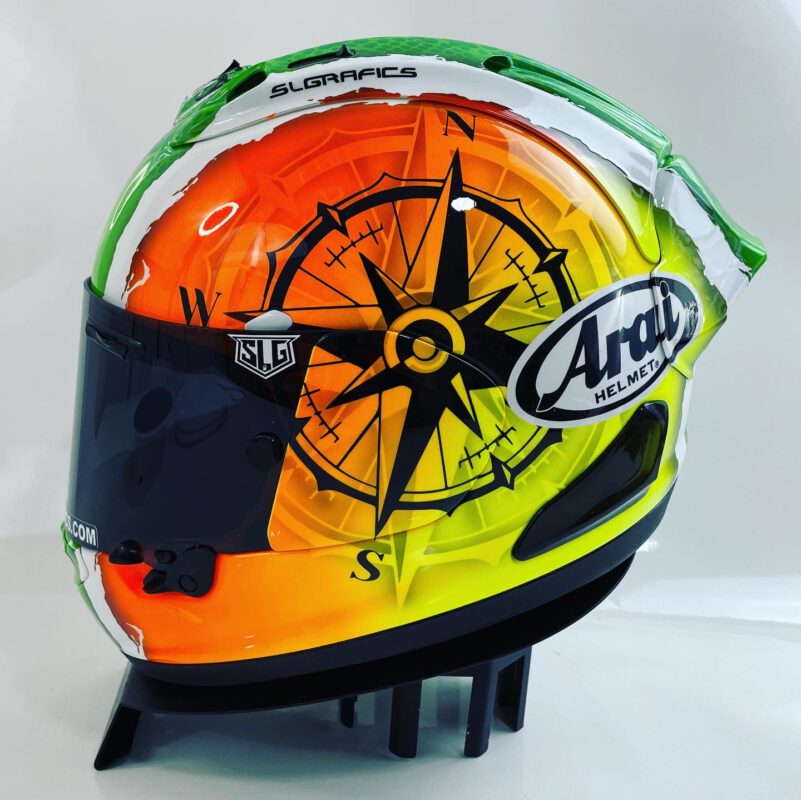 Arai RX-7v Racing Compass & Palmtree – SLGrafics – Helmet design ...